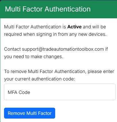 Multi Factor Authentication (MFA) and Trusted Devices – Trade Automation Toolbox