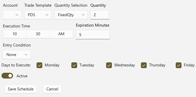 Setting up Scheduled Trades – Trade Automation Toolbox